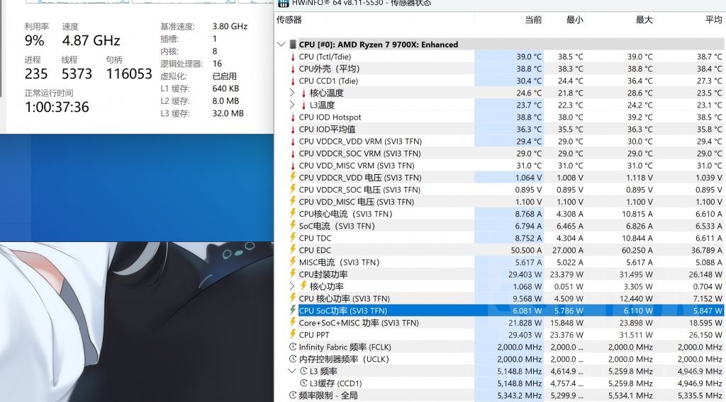 [硬件求助] 9700x待机温度 178
