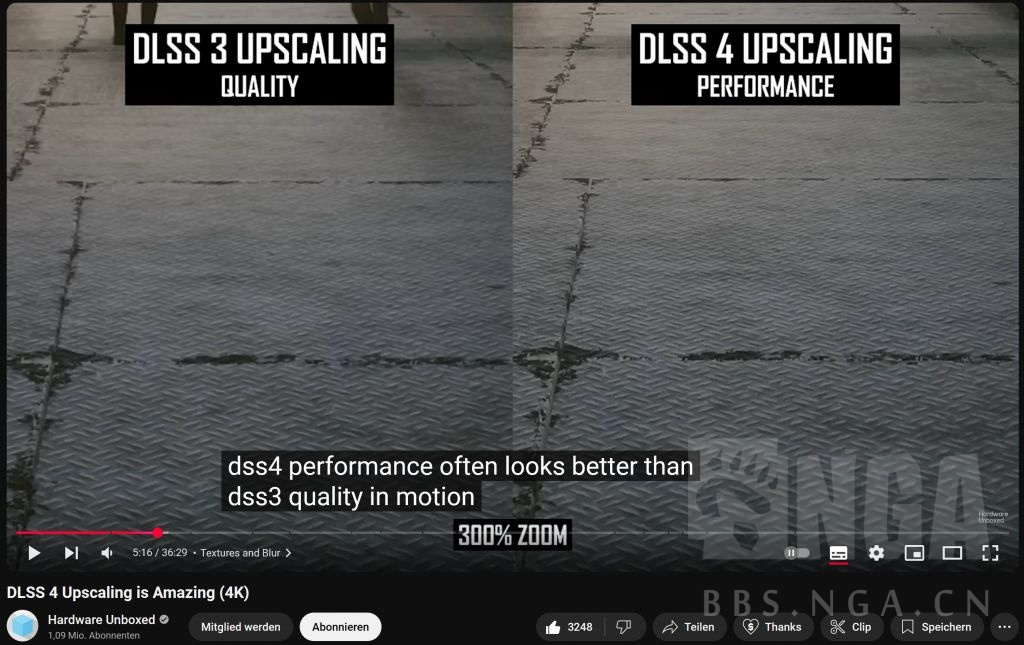 Hardware unbox做了一期全面的dlss4超分辨率测评 NGA玩家社区