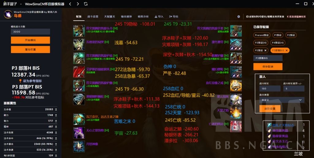 [平衡][Wowsims二创]P3 H BIS与 PT BIS 装备提升一览 NGA玩家社区