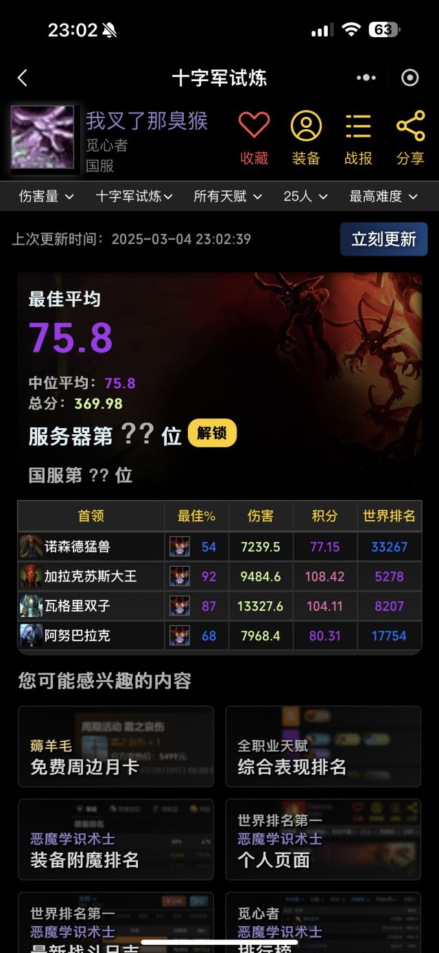 没有天堂的恶魔术，你们htoc打了多少分？ NGA玩家社区