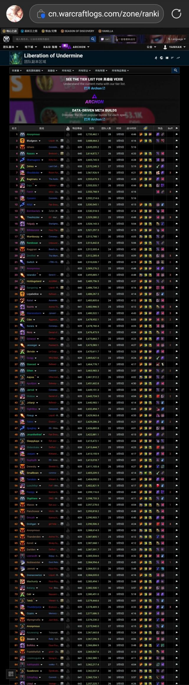 dps职业dk在大秘境屠榜，是不是离挨刀不远了。 NGA玩家社区
