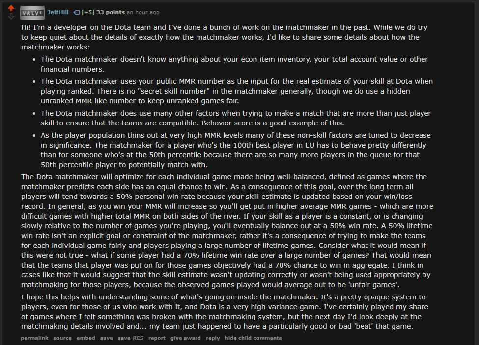 关于所谓“50%胜率ELO”的V社官方解释 NGA玩家社区