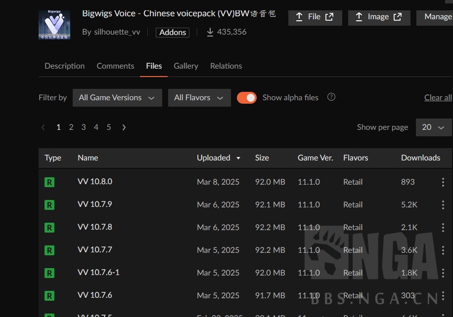[原创][团队警报] Bigwigs / BW 语音包：VV for 10.2.7 更新日期2024.07.15 (没错鸽子回归了) NGA玩家社区