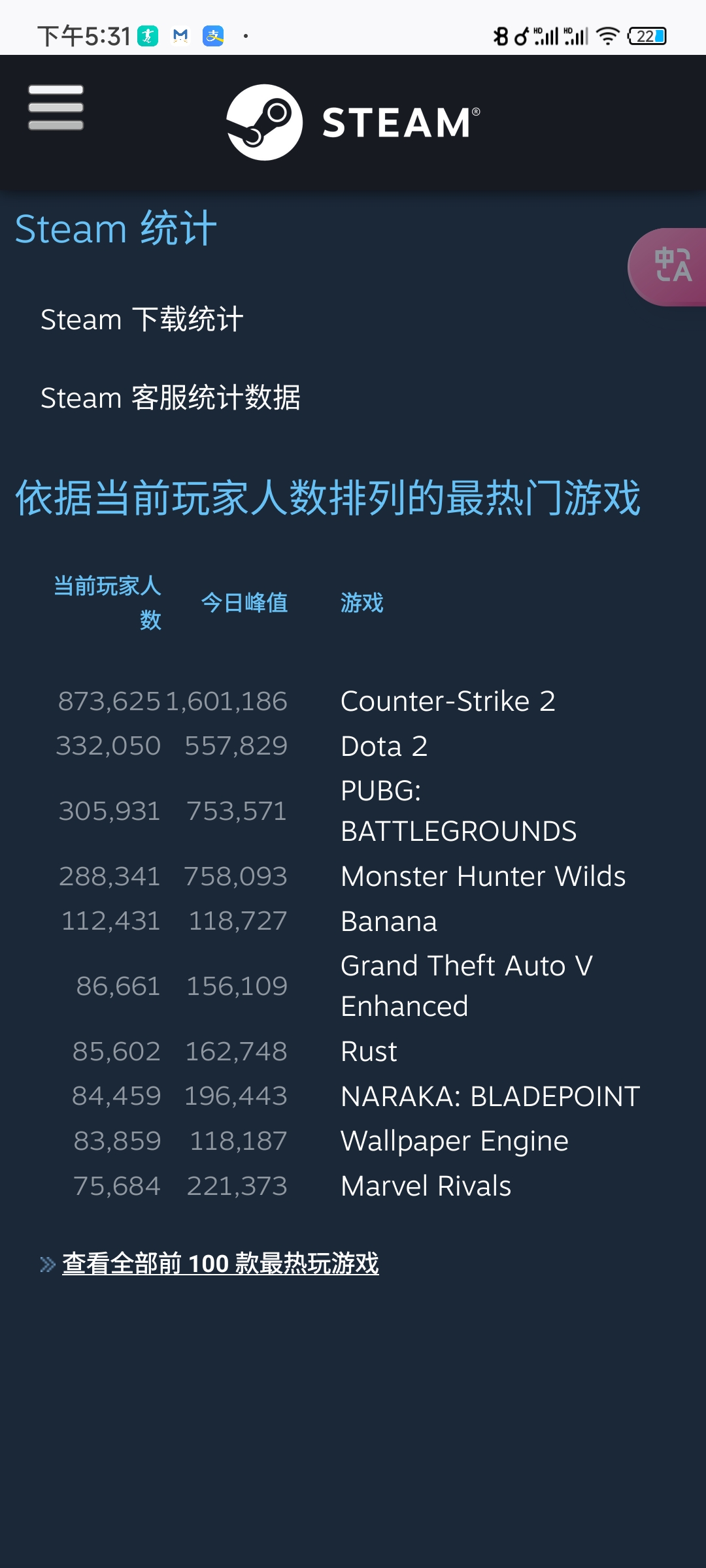 在线人数数据透明是Steam的特色吗？如果不是还有哪家 178