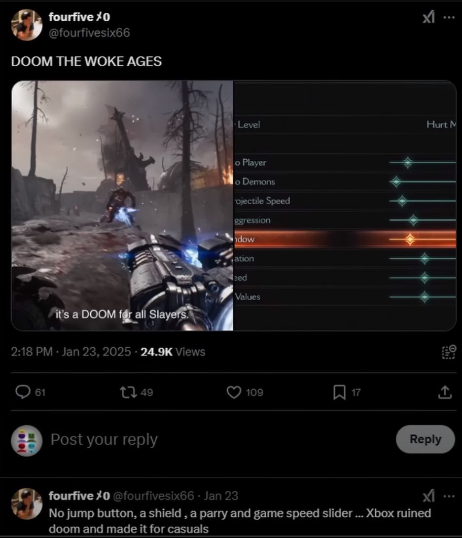 [乐子氵] “DOOM黑暗纪元是觉醒文化游戏因为游戏里有个盾牌” NGA玩家社区