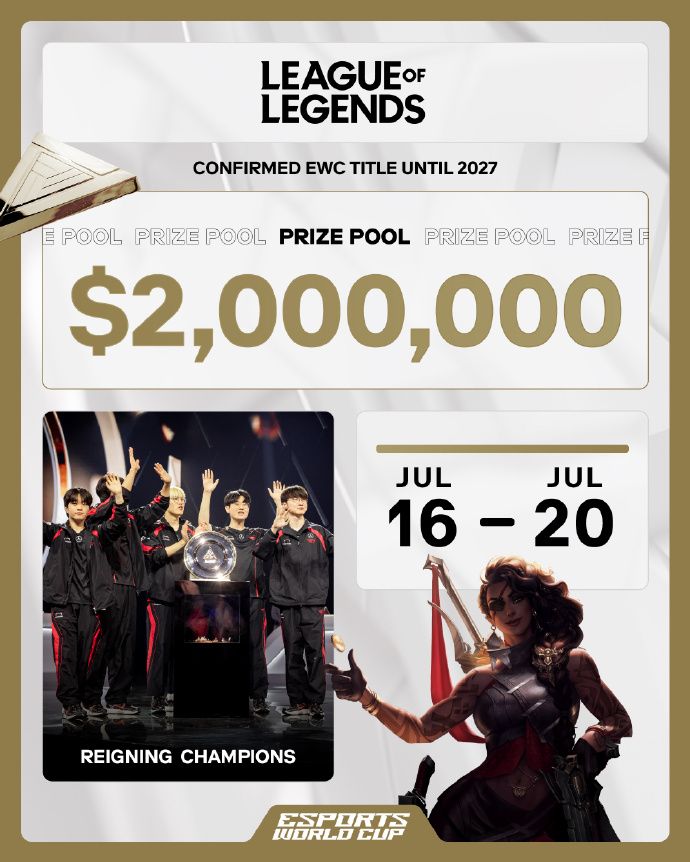 [国际赛事] EWC wow沙特杯公布英雄联盟赛事的队伍与奖金 NGA玩家社区