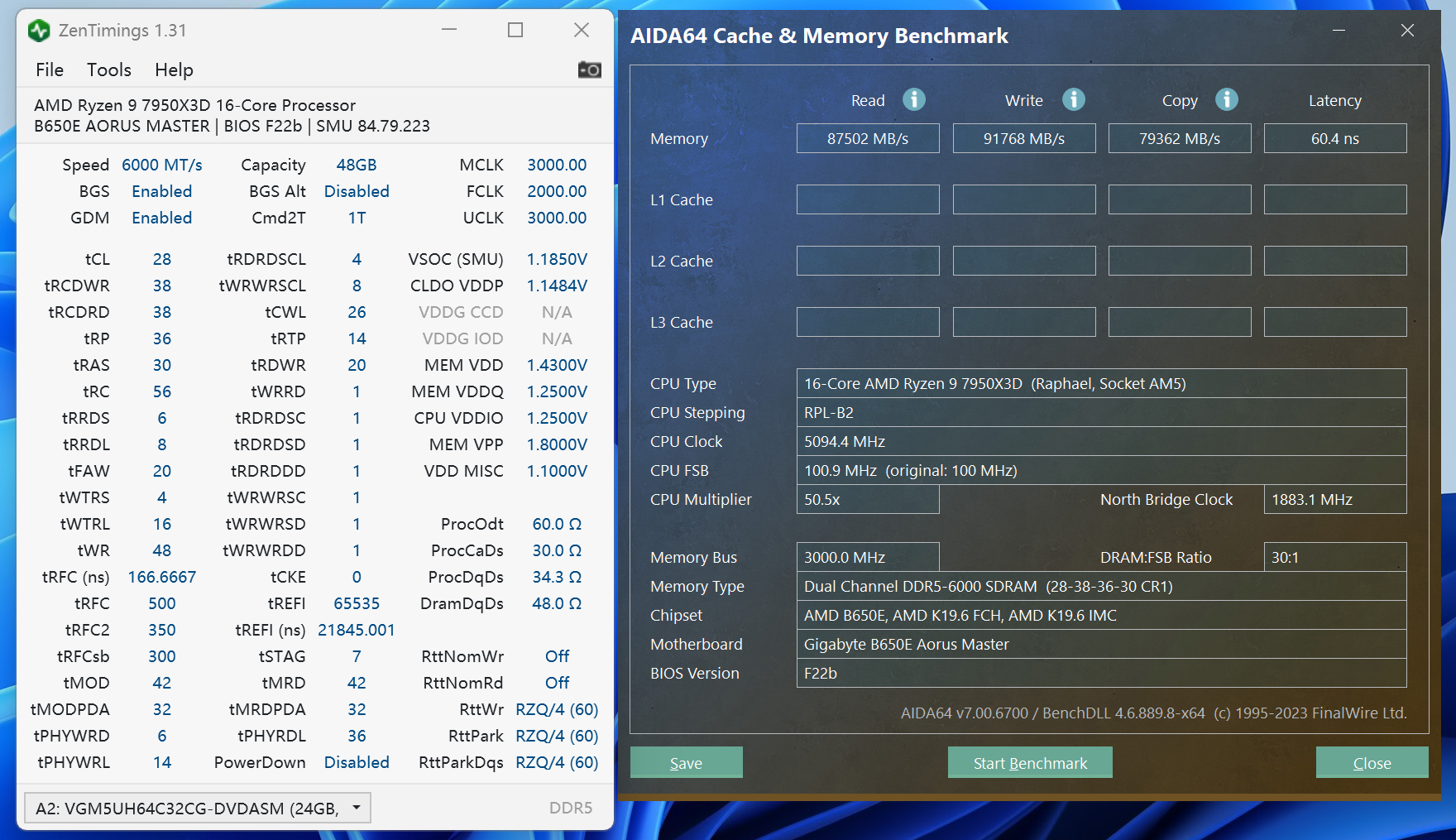 算是把9950X3D在B650E超级雕上8000C36的保底时序折腾完了 NGA玩家社区