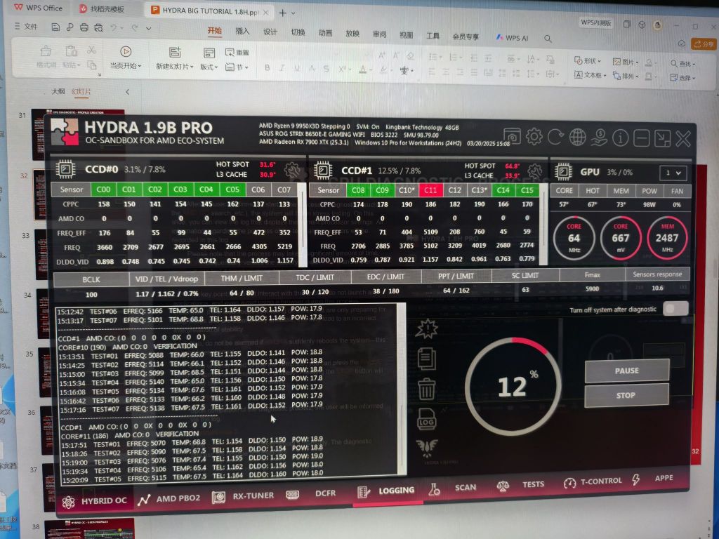 跑了12小时HYDRA，这颗9950X3D的分核负压值也太抽象了 NGA玩家社区