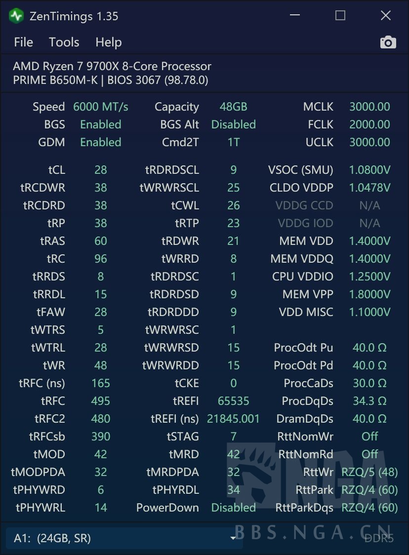 金百达星刃24g*2 mdie 同步6400C30达成，请教异步8000超频 NGA玩家社区