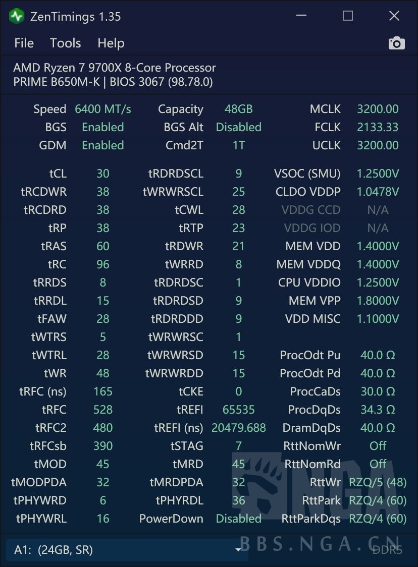 金百达星刃24g*2 mdie 同步6400C30达成，请教异步8000超频 NGA玩家社区