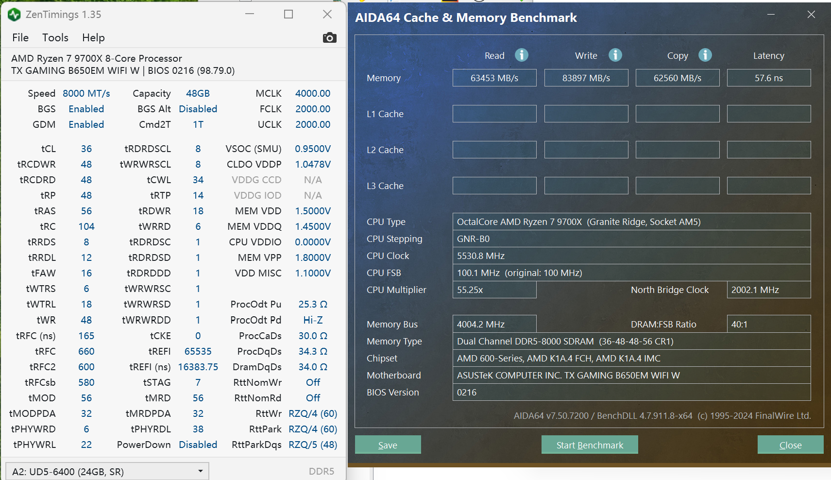 [作业贴] 交两份8000C36的作业(9950X3D/B650E超级雕、9700X/天选B650EM) NGA玩家社区
