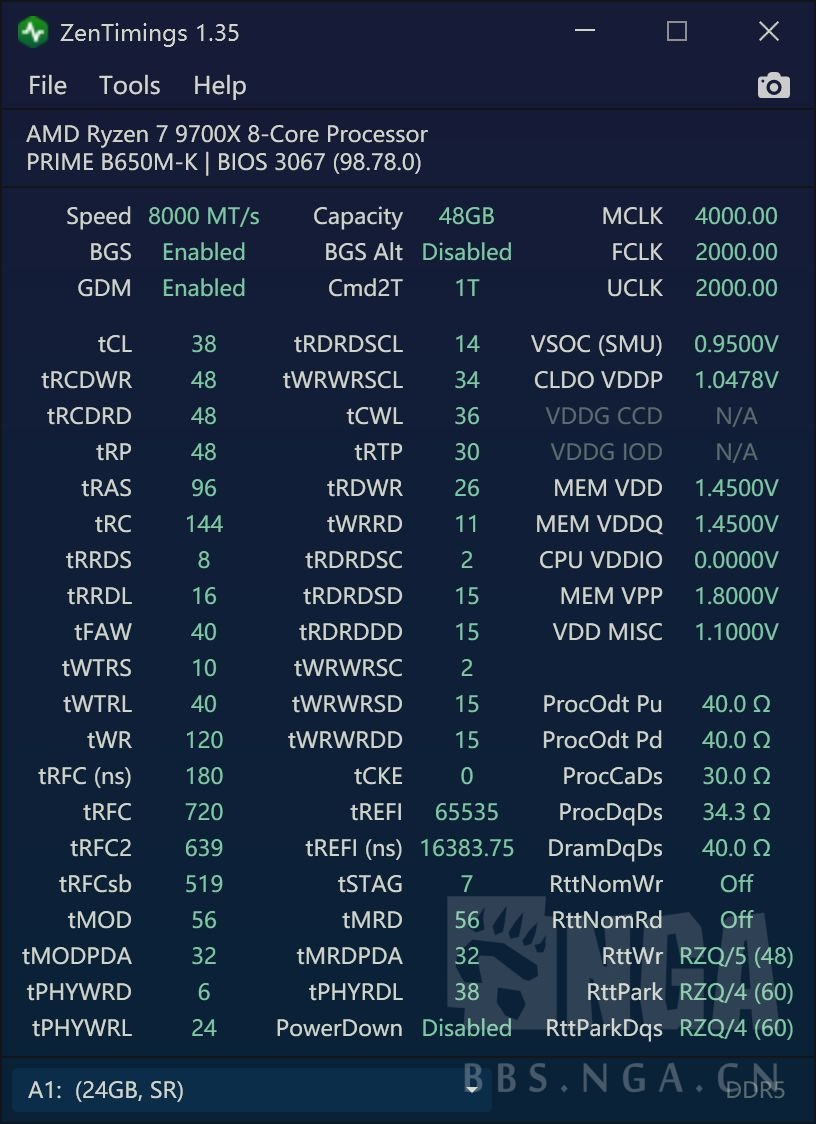 金百达星刃24g*2 mdie 同步6400C30达成，请教异步8000超频 NGA玩家社区
