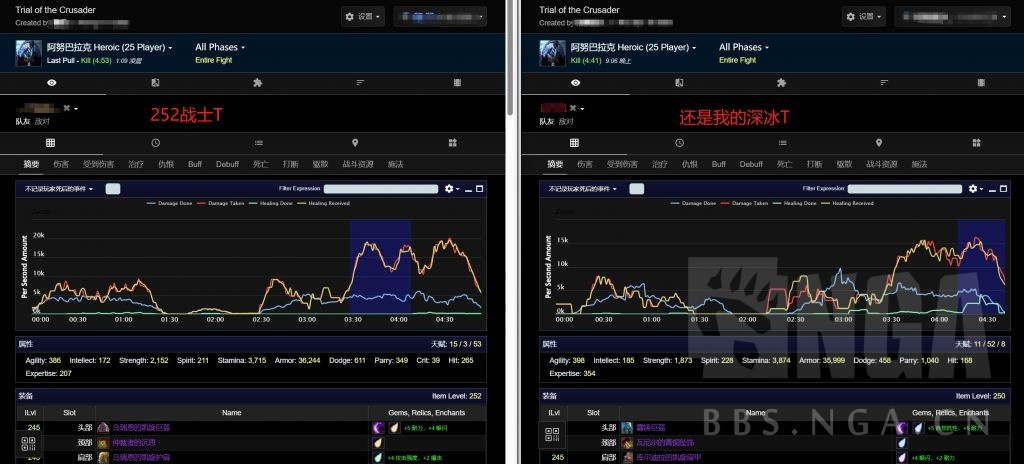 [DKT] 双光环血T，深冰T和战士T 25Htoc比较 NGA玩家社区