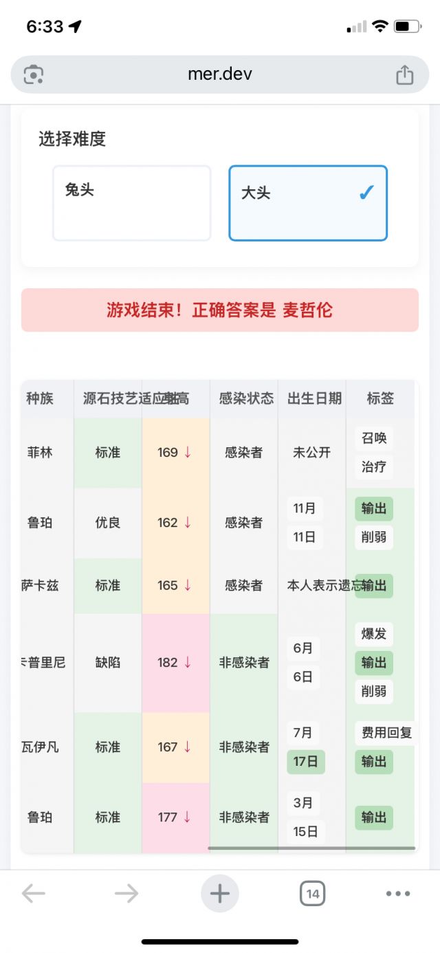 猜干员小游戏v0.32 小修小补 NGA玩家社区
