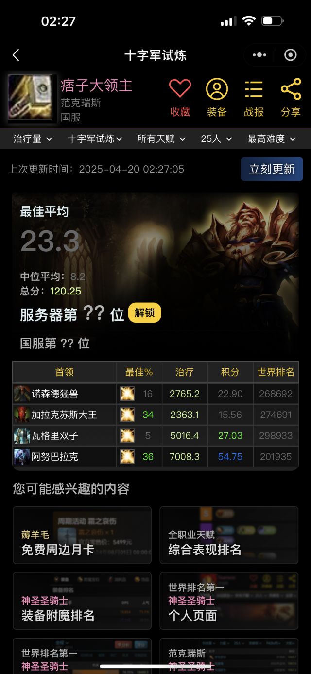 WCL被玩出花来了，从未想过的赛道，奶骑DPS榜！200楼更新大领主最新力作! NGA玩家社区