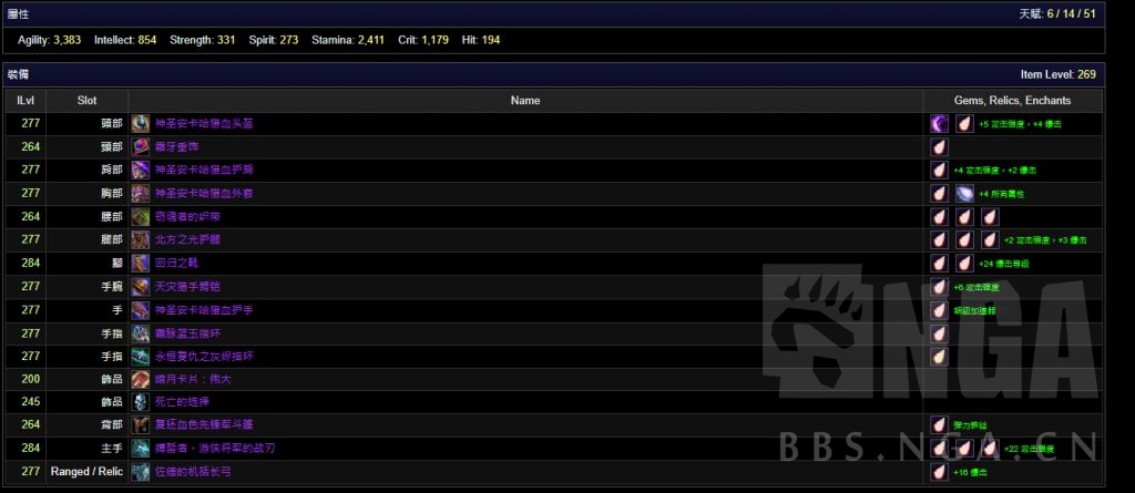 翻看了下亚服时期的wcl，发现命中不太对啊 NGA玩家社区