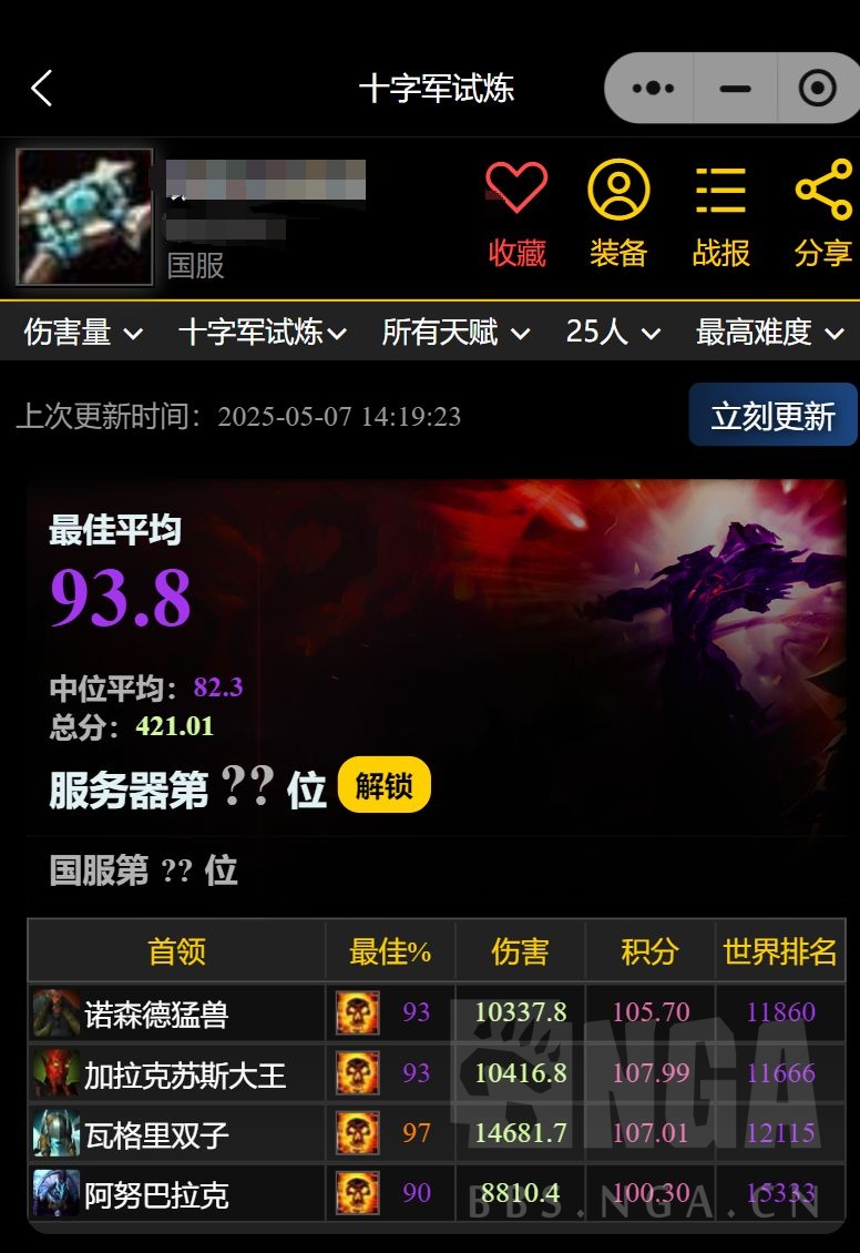 暗牧，装备2T9+散件，装等245，伤害老是垫底 NGA玩家社区