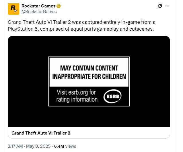 r星重申:gta6预告片是在ps5上录制 NGA玩家社区