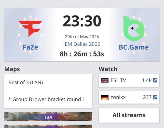 早上看的FAZE打BC还是四点半，现在被挪到第一场11点30了 NGA玩家社区