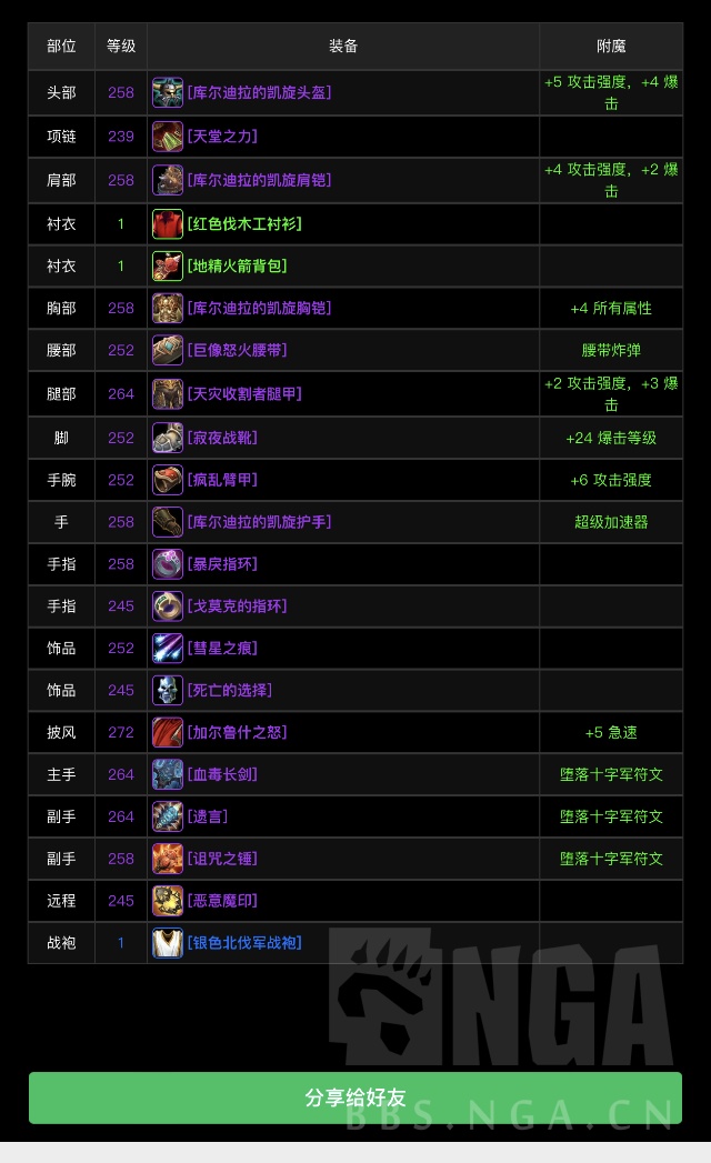 toc毕业邪dk，差个258裁决。兄弟们来讨论下饰品搭配 NGA玩家社区