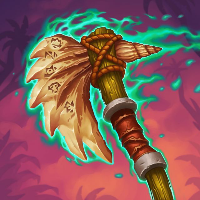 [LCU新卡] 战士普通武器 3费2/2 远祖之斧 在你的英雄攻击后，对所有随从造成1点伤害。 NGA玩家社区