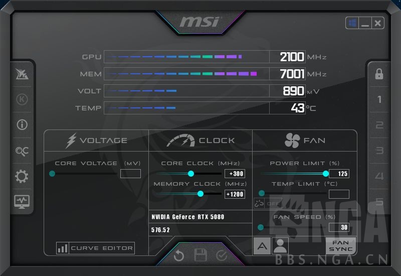 简单分享电竞叛客5080超频作业 NGA玩家社区