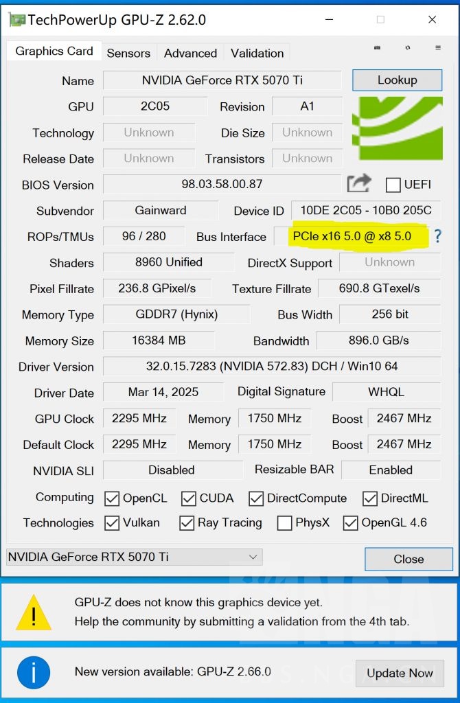 [已破案]GPUZ里BUS INTERFACE PCIEX8 5.0,不是x16 5.0[已破案] NGA玩家社区
