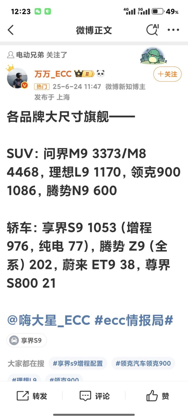 蔚来et9 上周销量只有38辆了 NGA玩家社区