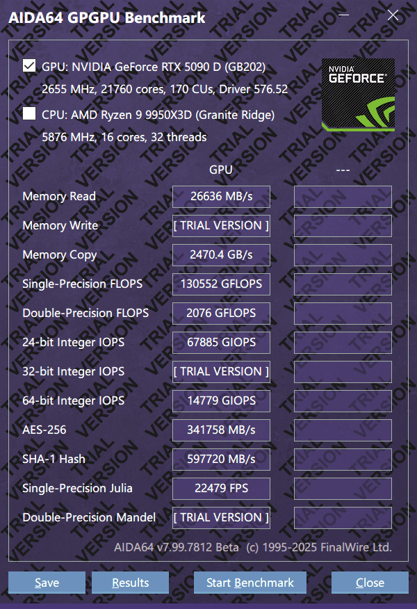 AIDA64出8.0预览版了，支持50系GPGPU测试 NGA玩家社区