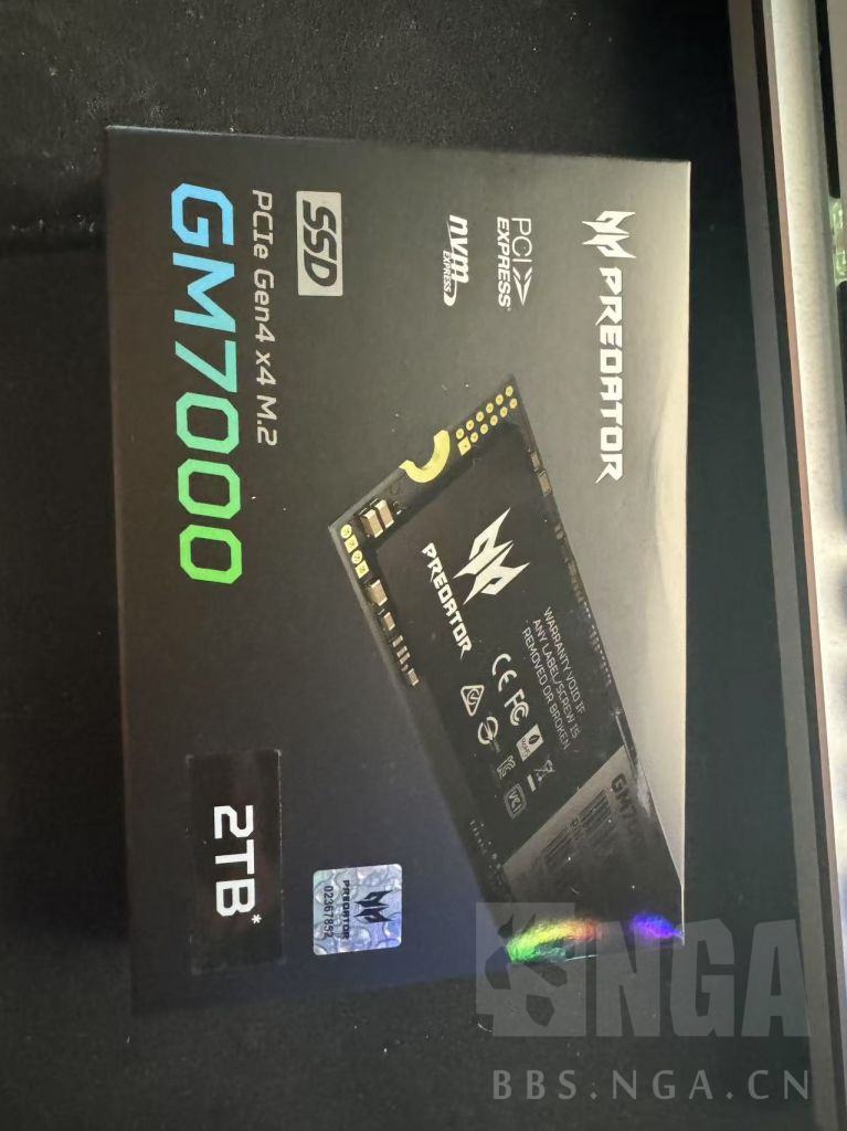 全新未拆封 宏碁掠夺者 2TB SSD固态硬盘GM7000系列|NVMe PCIe 4.0读速7400MB/s 880包邮 NGA玩家社区