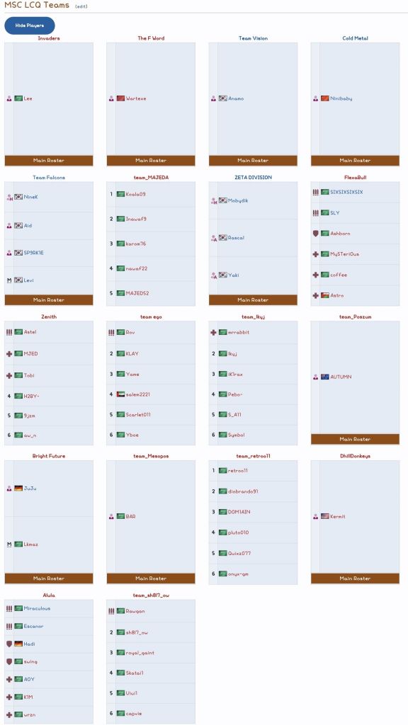 [赛事杂谈]搬运ewc lcq部分名单 NGA玩家社区