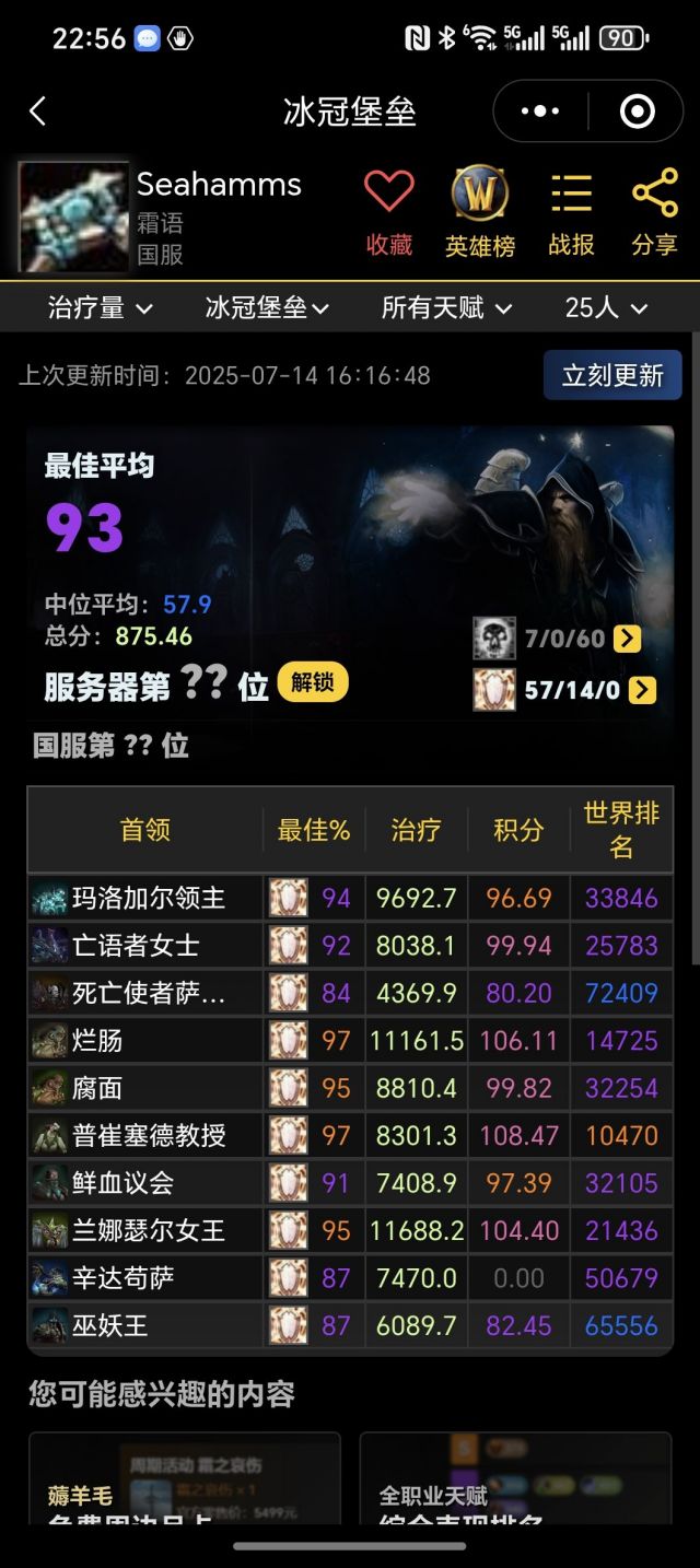 霜语部落93分戒律(264装等)，98.8分恶魔术(265装等) NGA玩家社区
