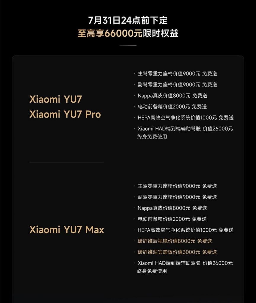 7月已经过去一半了，猜猜yu7首发权益哪些会退坡？ NGA玩家社区