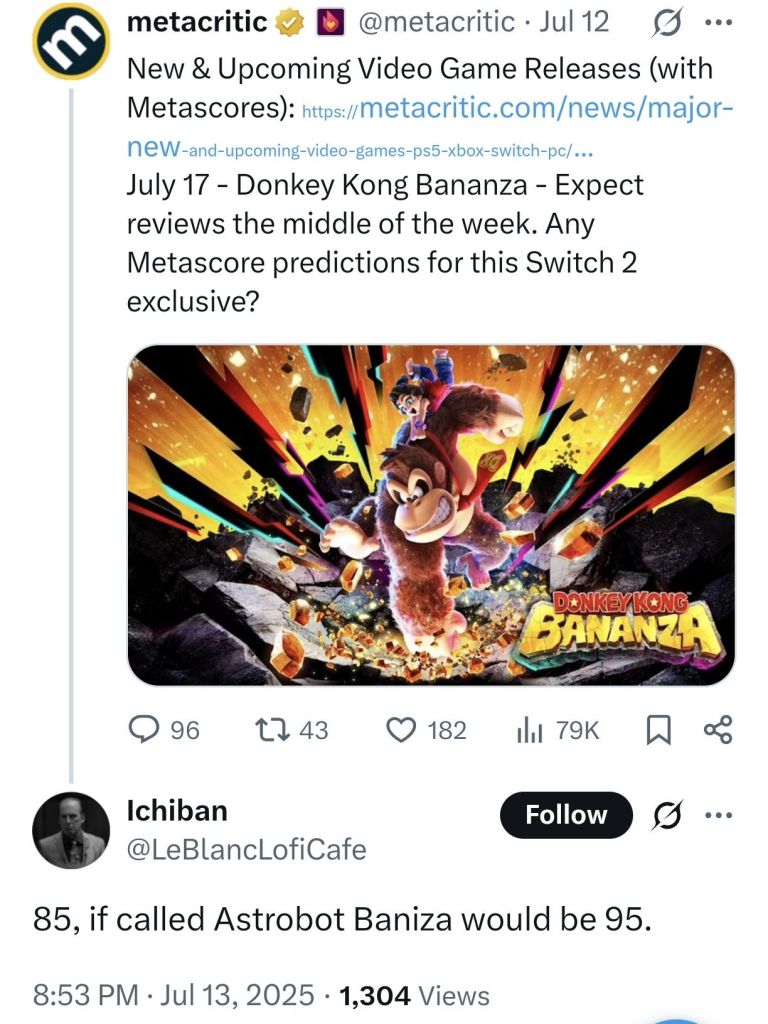 [业界新闻] [NS] 咚奇刚：蕉力全开 媒体评分解禁：IGN 10分 GS 9分 mtc平均分：90 NGA玩家社区