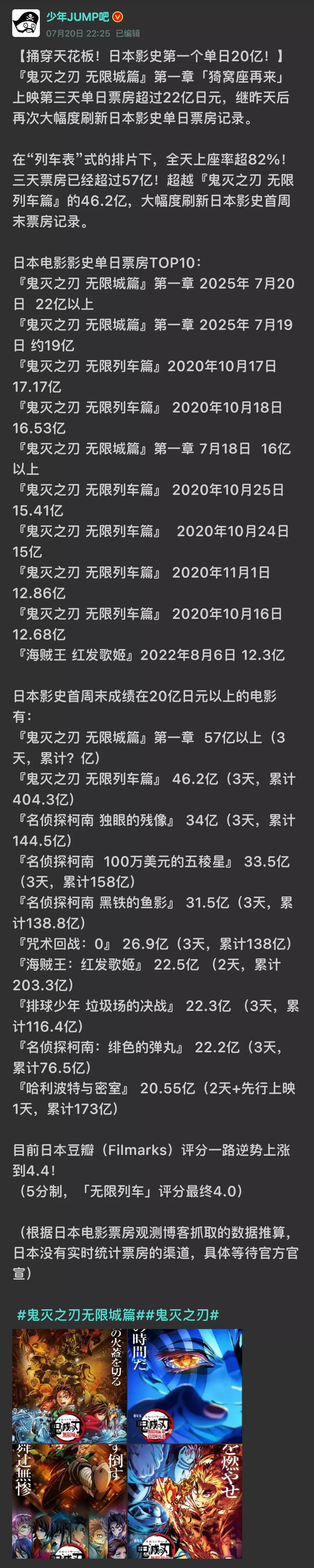 鬼灭之刃无限城篇 首周票房约60亿日元 NGA玩家社区