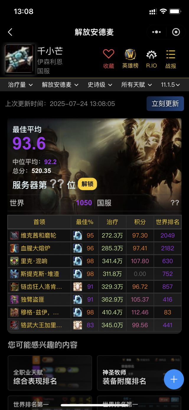 Wcl 橙紫治疗牧师(神戒)找11.2四天团，打千钧一发 NGA玩家社区