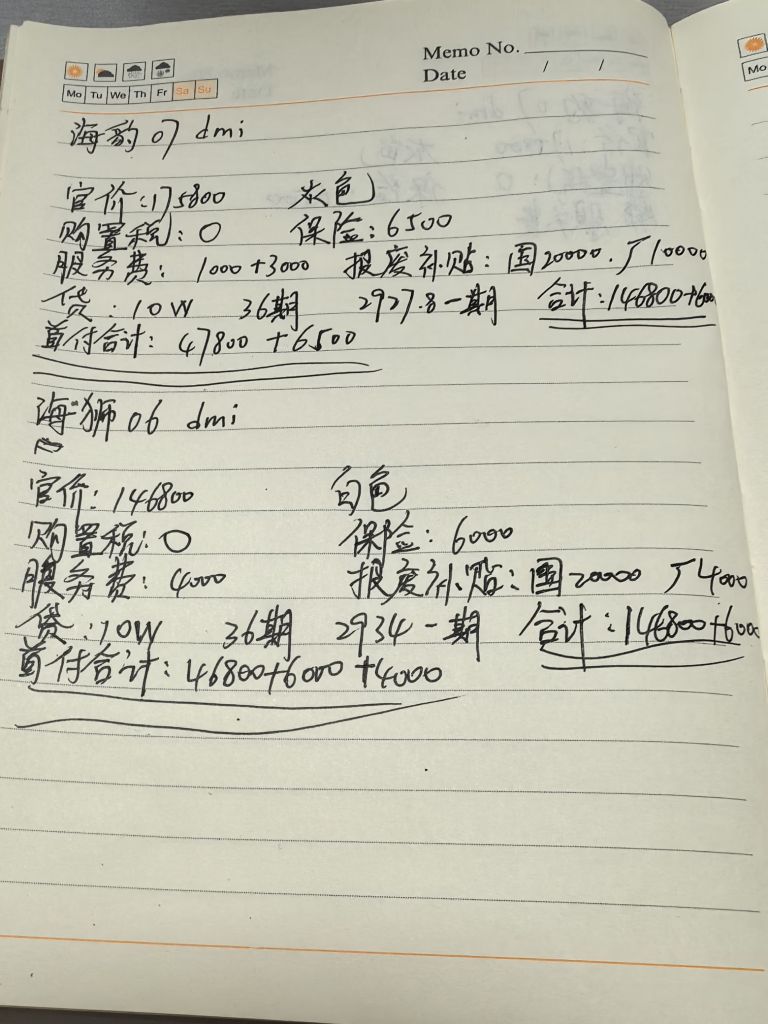 海豹07dmi(尊贵版 智驾)与海狮06dmi报价 178