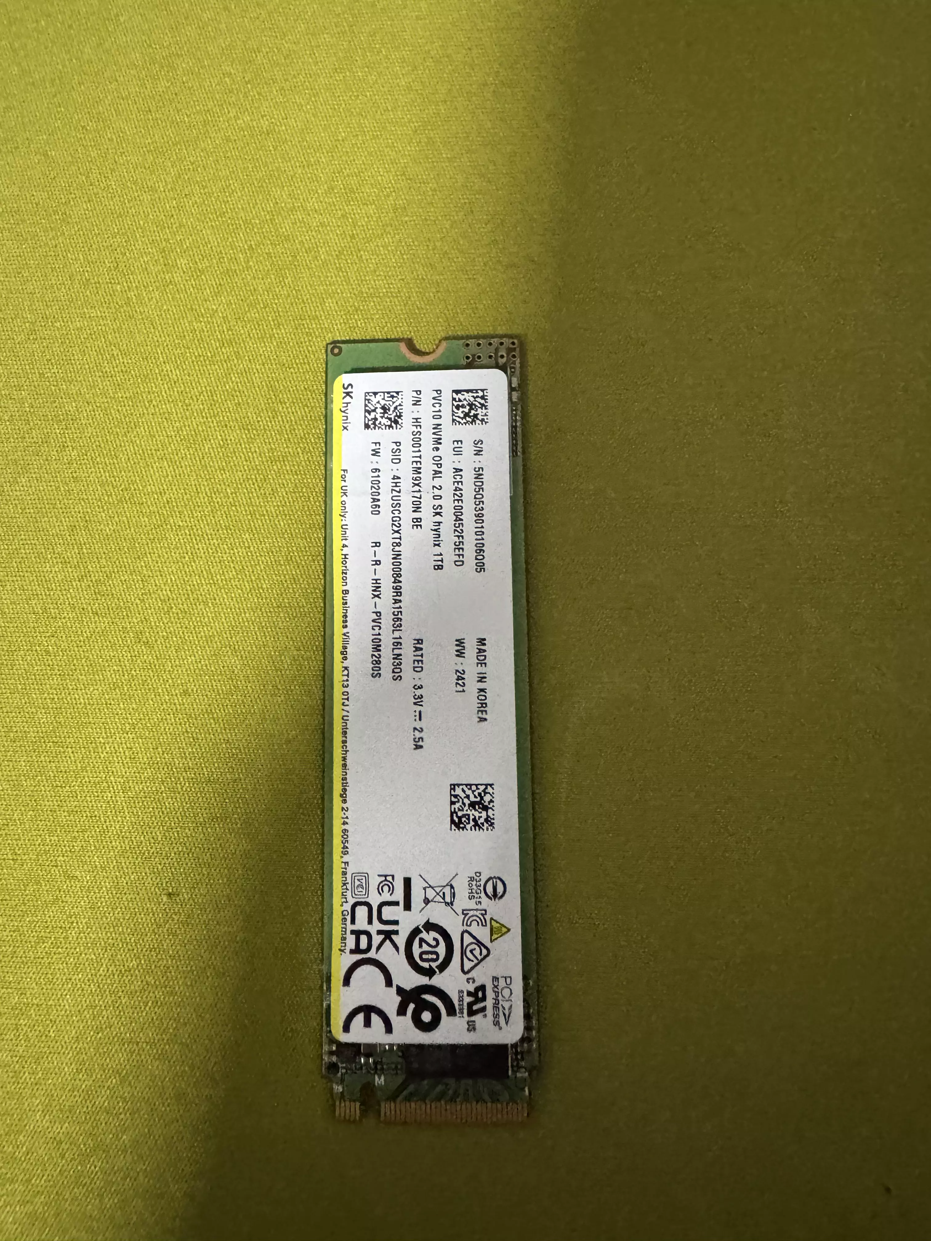 闲鱼收了个海力士PVC 1T 2280版本，娱乐跑分一下 NGA玩家社区