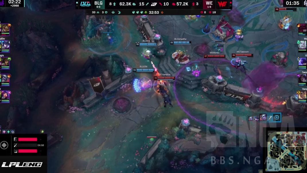 [联盟赛事] BLG三把巨大的下路线优，但是在第一轮的资源全白给 NGA玩家社区