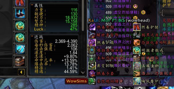 [WA分享] 熊猫人全职业全专精P1 BiS NGA玩家社区