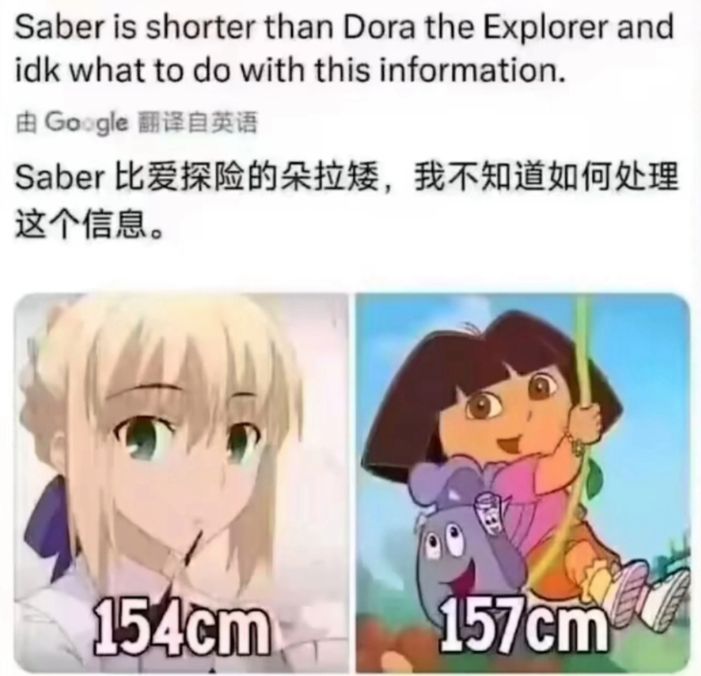 [可能氵过]saber比朵拉矮 NGA玩家社区