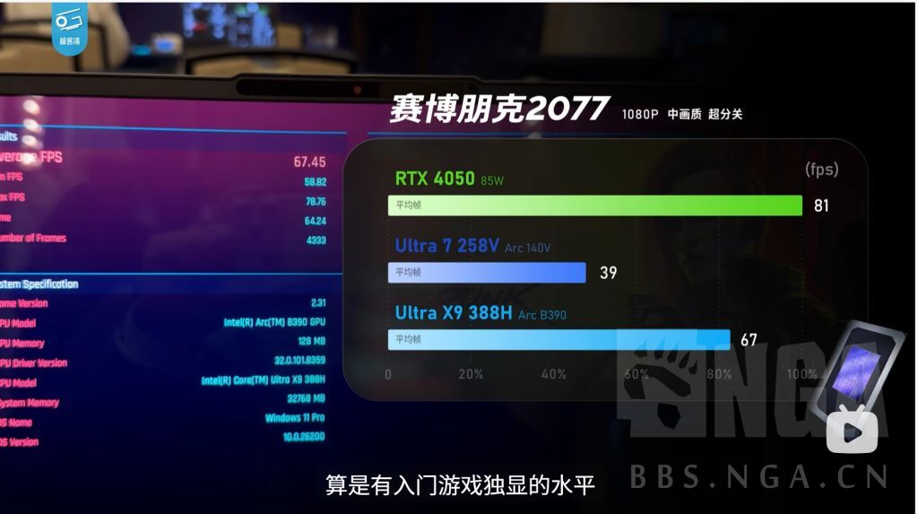 卧槽，今年intel的核显性能爆炸了，能比4050、3060了 NGA玩家社区